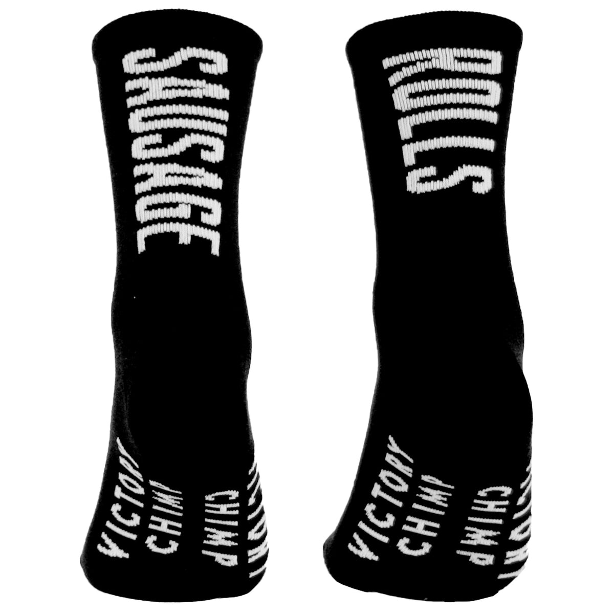 Sausage Rolls High Top Socks (Black) | Victory Chimp